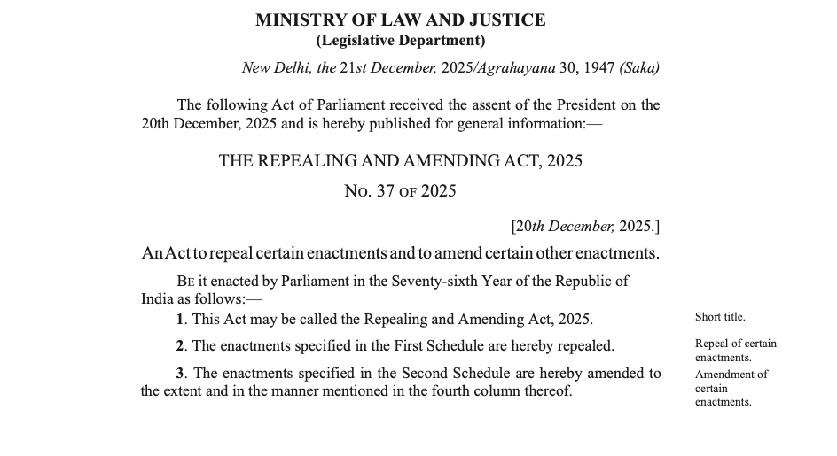 Repeal Of Amendment Acts